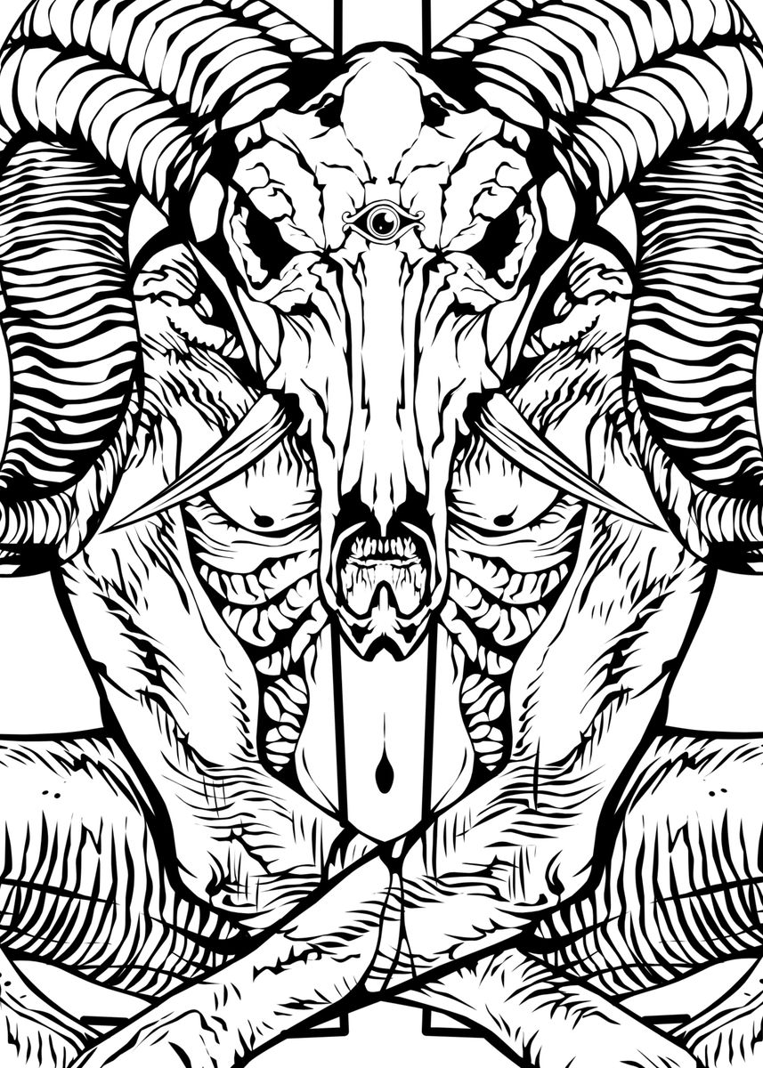 'monster goat' Poster by tarin muj | Displate