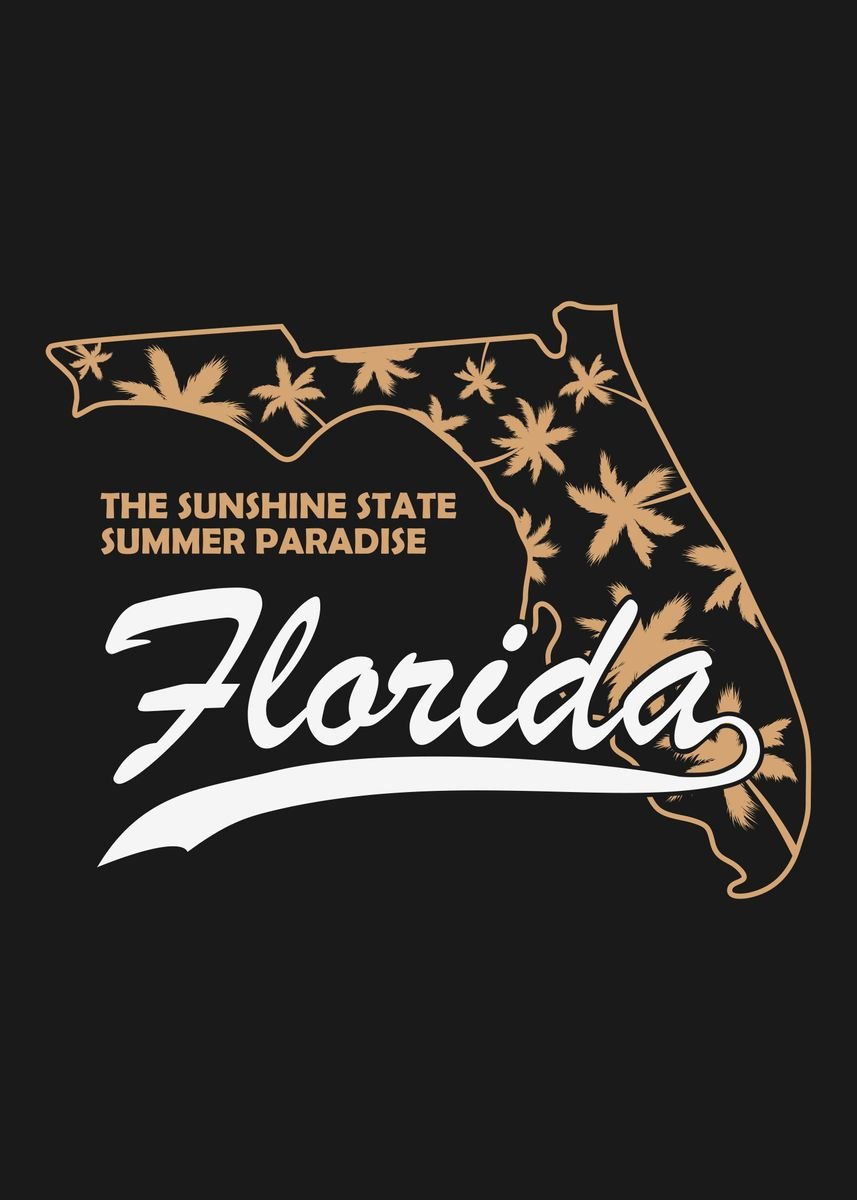 'Florida State Map USA' Poster by dkDesign | Displate