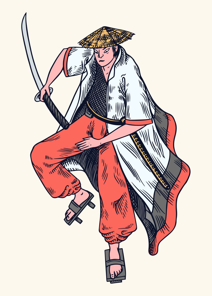 Samurai Cartoon Drawing