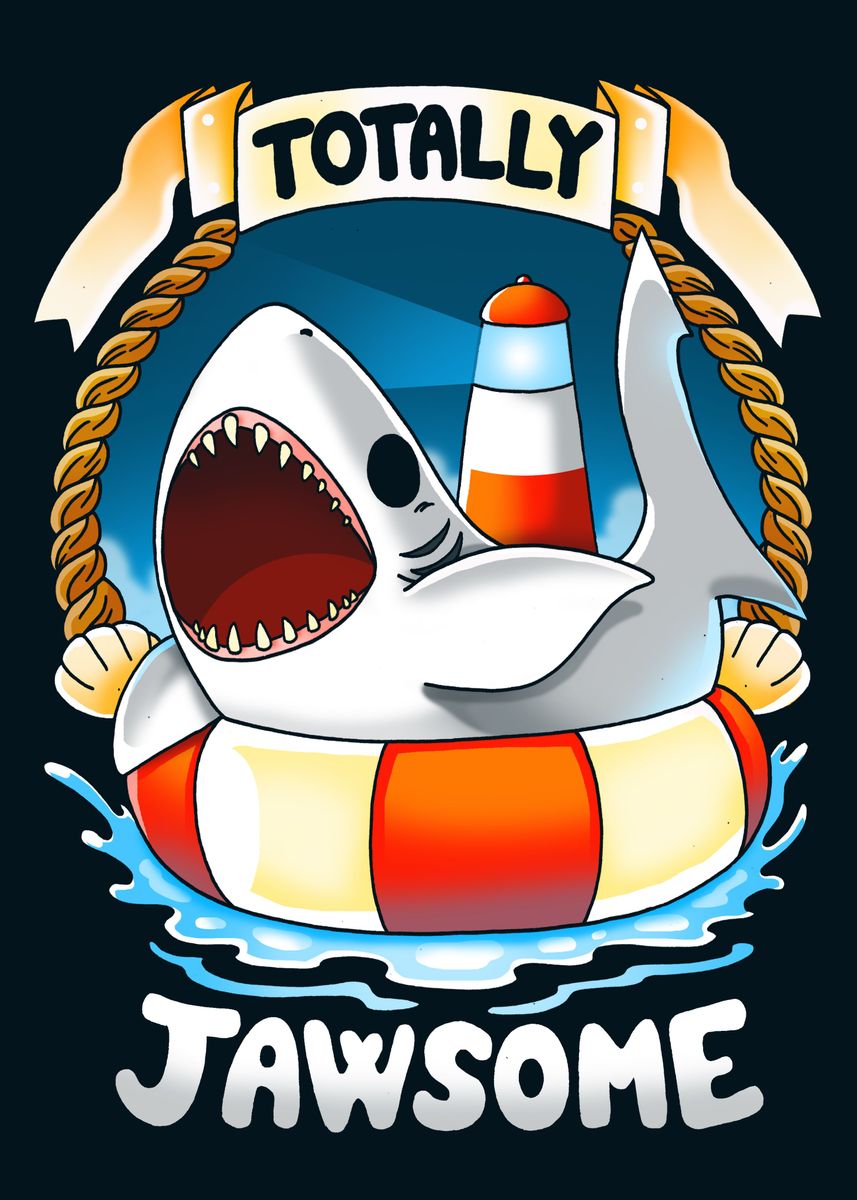 'Totally Jawsome' Poster by Valentina Fabbri | Displate