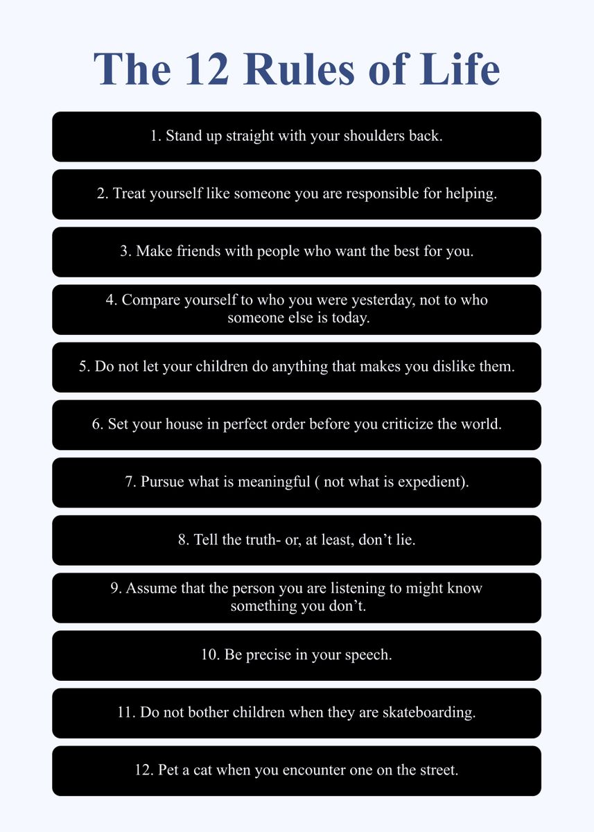 '12 rules of life' Poster by Special Posters displate | Displate