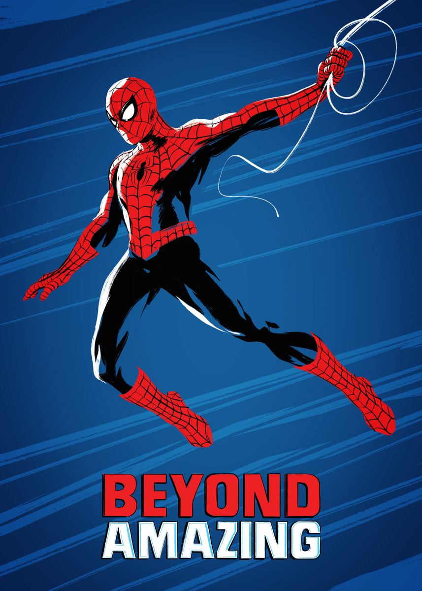 'Swinging Spidey' Poster, picture, metal print, paint by Marvel | Displate