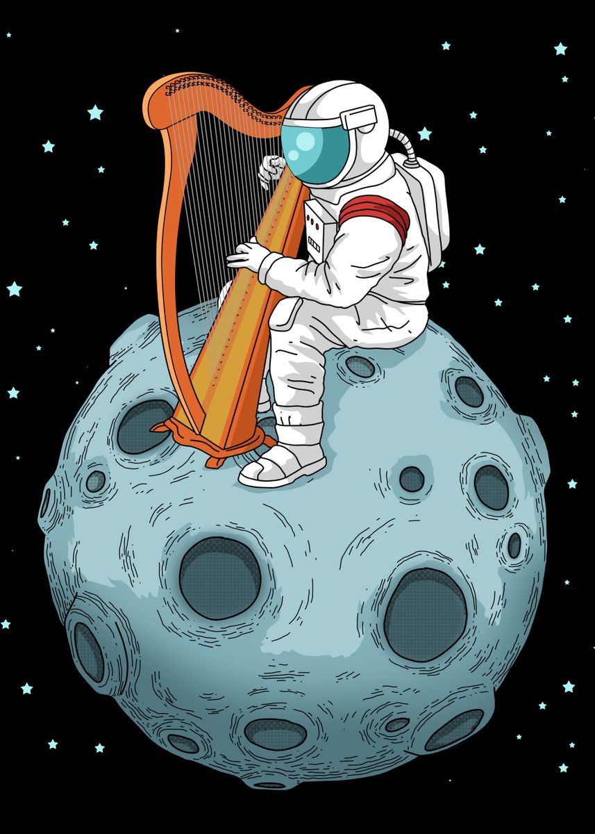 'Harp Music Gift Harpist' Poster, picture, metal print, paint by ...