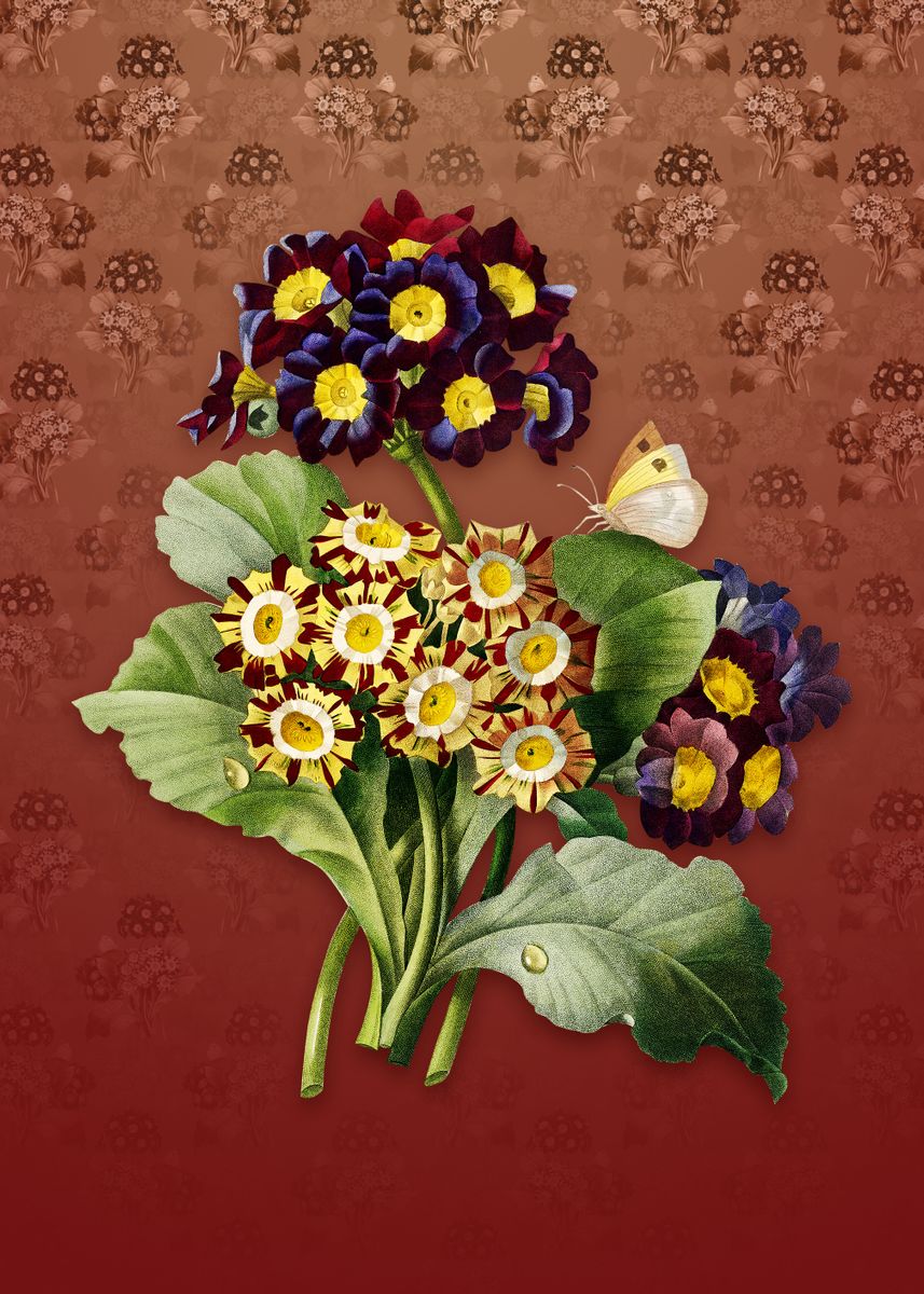 'Vintage Antique Flower' Poster by Holy Rock Design | Displate