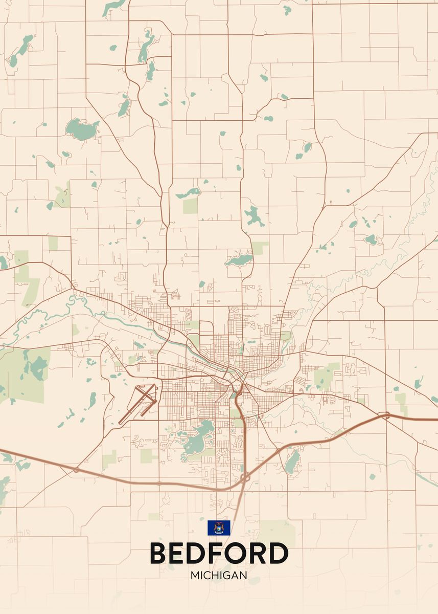 'Bedford MI' Poster, picture, metal print, paint by IMR Designs | Displate