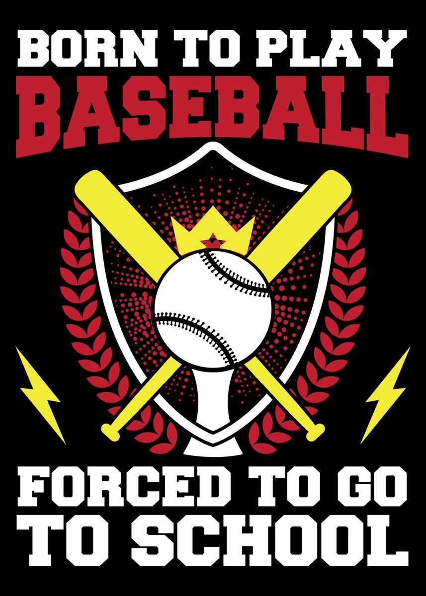 'School Baseball Humor' Poster, picture, metal print, paint by ...