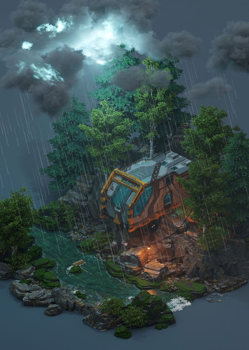 'Summer Cabin' Poster, picture, metal print, paint by Thai Vo | Displate