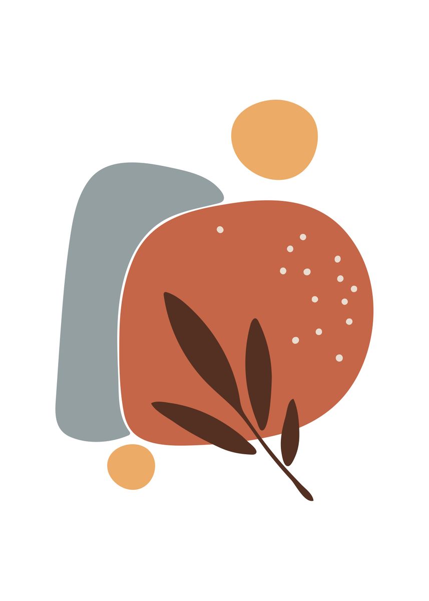 'Boho abstract shapes leaf' Poster by Human Shadow | Displate