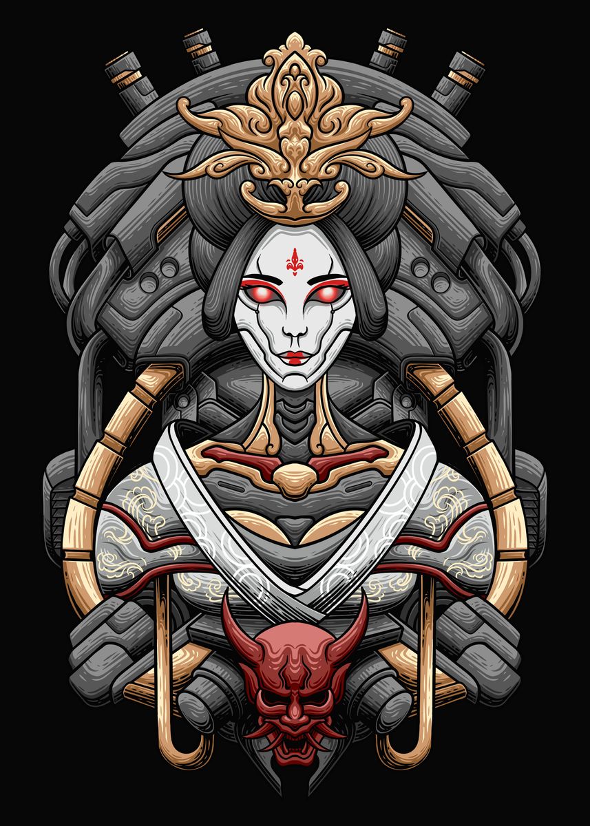 'Mecha Geisha 03' Poster by Emer std | Displate