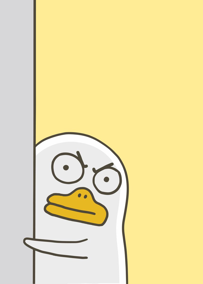 'Cute Duck Angry' Poster, picture, metal print, paint by 3am | Displate