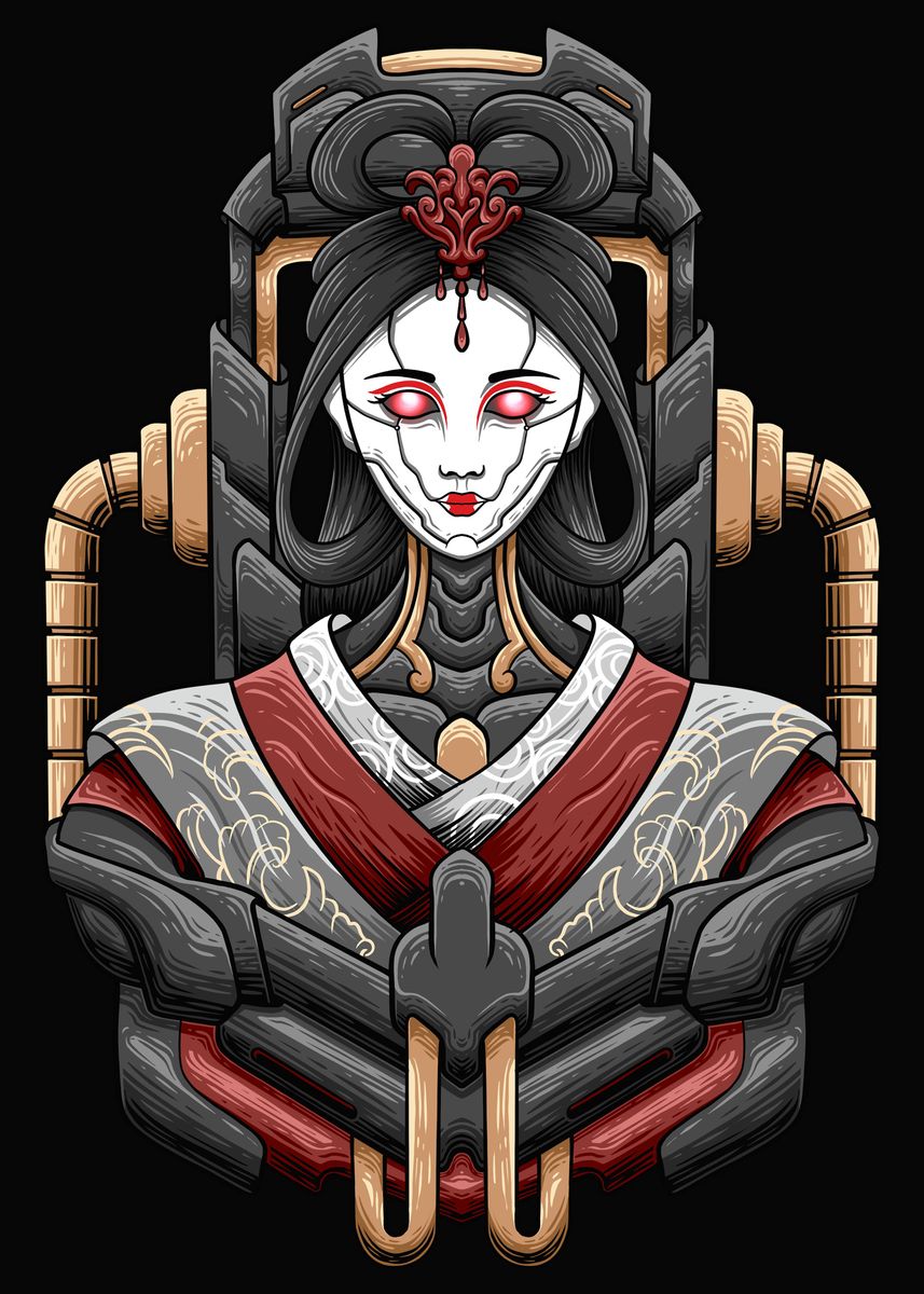 'Mecha Geisha 06' Poster, picture, metal print, paint by Emer std ...