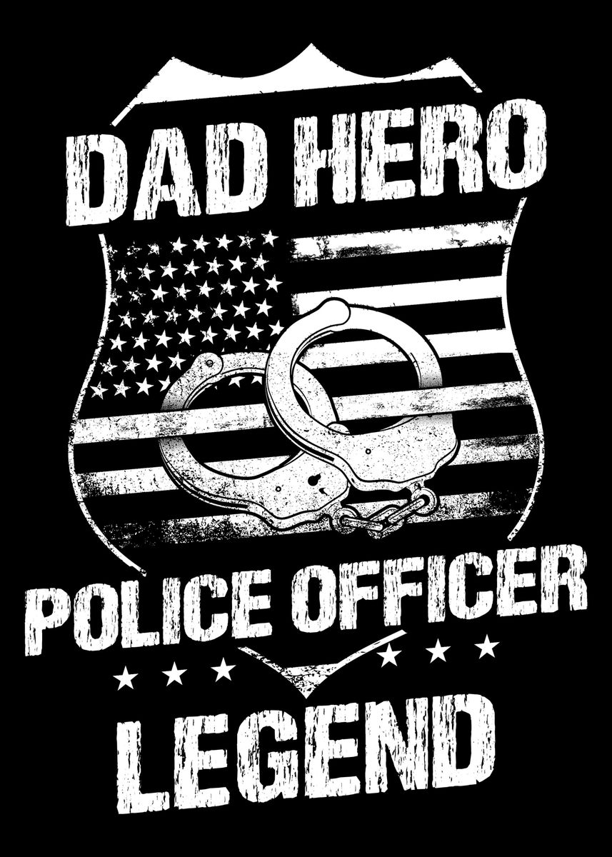 'Father Police Officer' Poster, picture, metal print, paint by ...