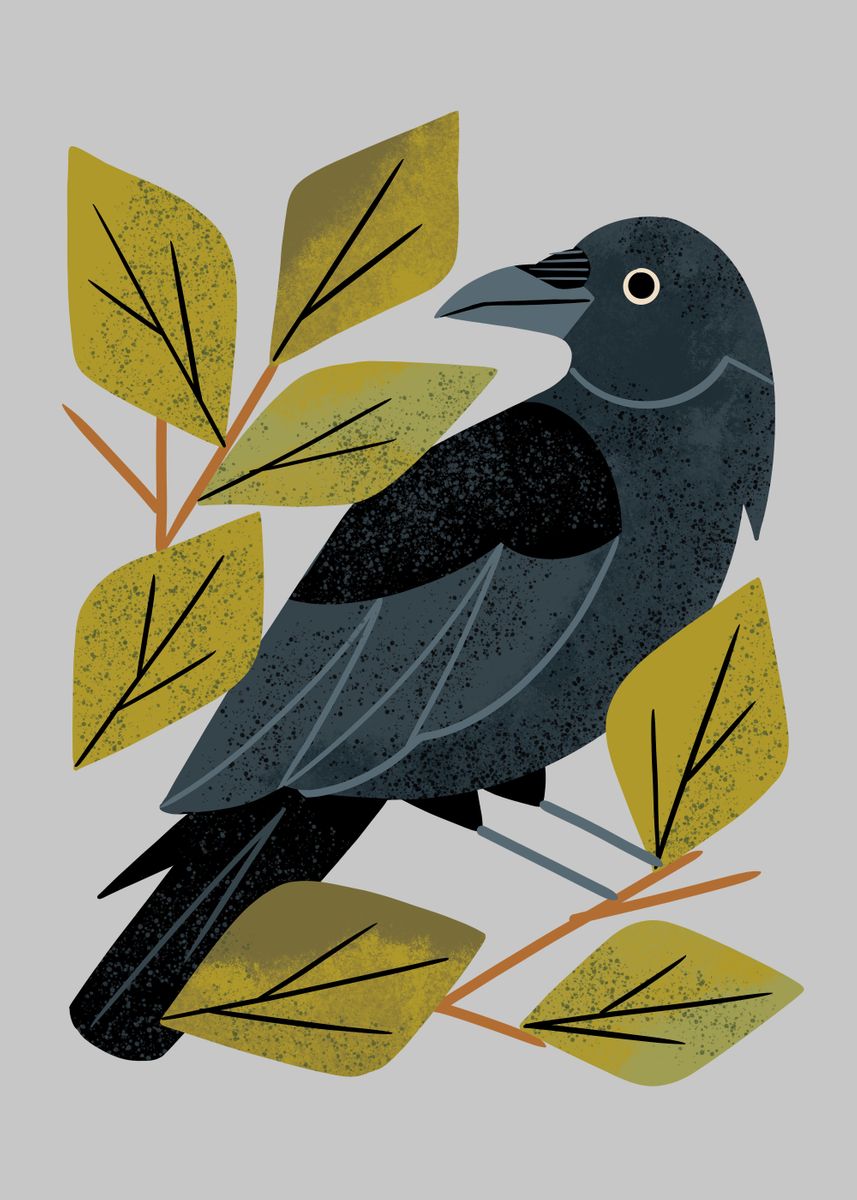 'Perching Raven' Poster, picture, metal print, paint by Renea L Thull ...