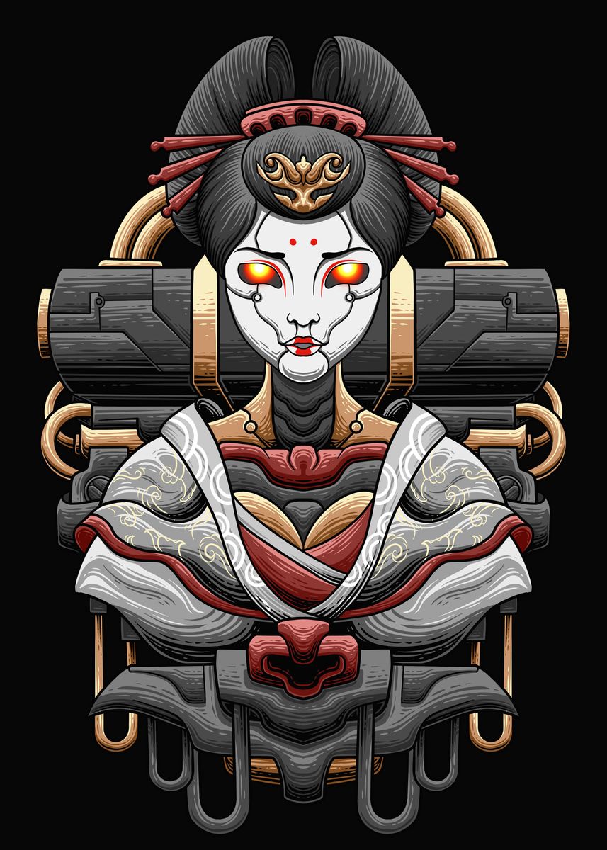 'Mecha Geisha 04' Poster by Emer std | Displate