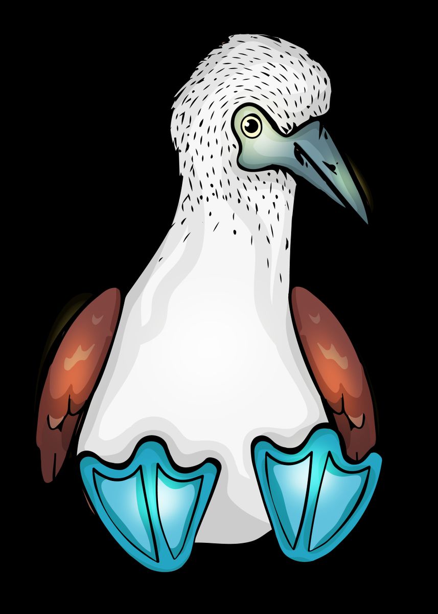'Blue Booby Ocean Sea Bird' Poster, picture, metal print, paint by ...