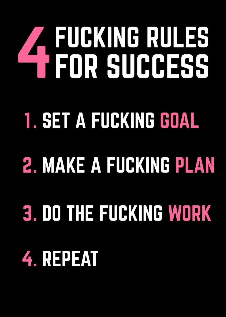 'Rules For Success' Poster, picture, metal print, paint by albran karan ...