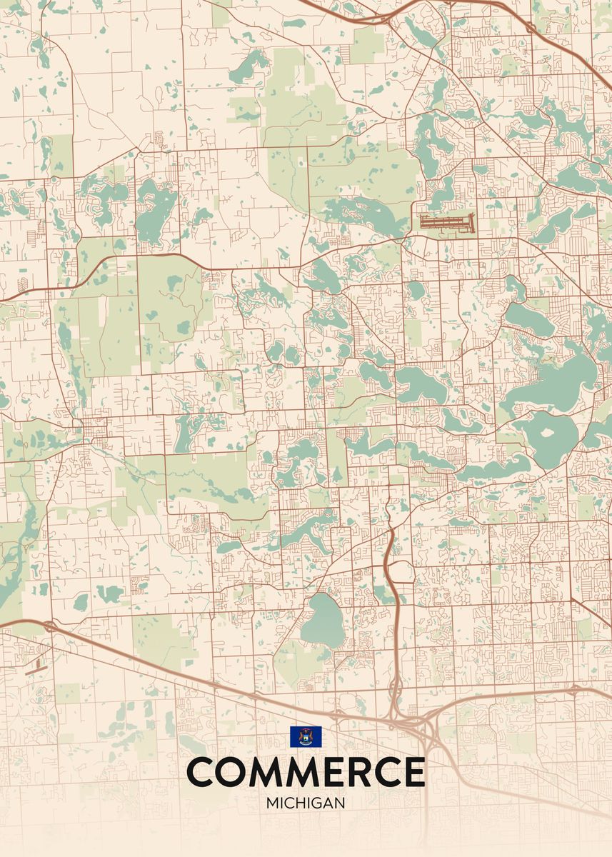 'Commerce MI' Poster by IMR Designs | Displate