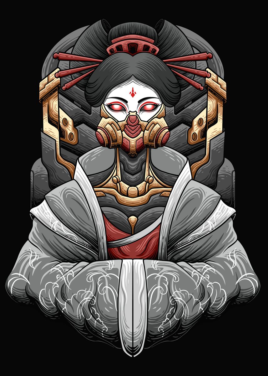'Mecha Geisha 05' Poster, picture, metal print, paint by Emer std ...