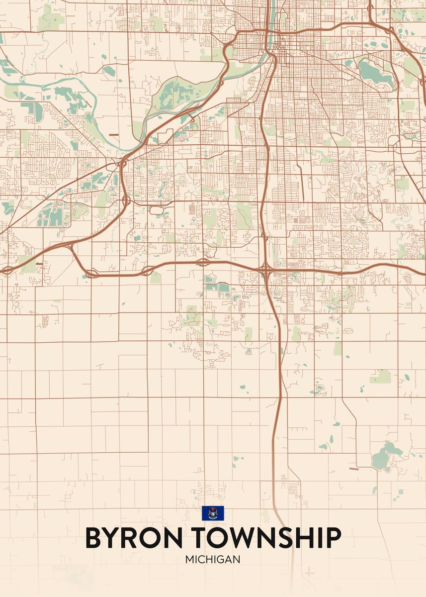 'Byron Township MI' Poster, picture, metal print, paint by IMR Designs ...