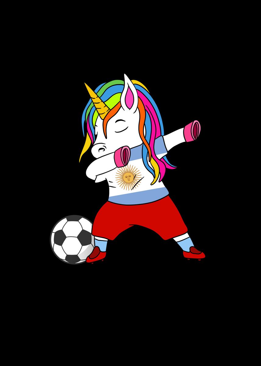 'Argentina Soccer Dabbing' Poster, picture, metal print, paint by Hexor ...