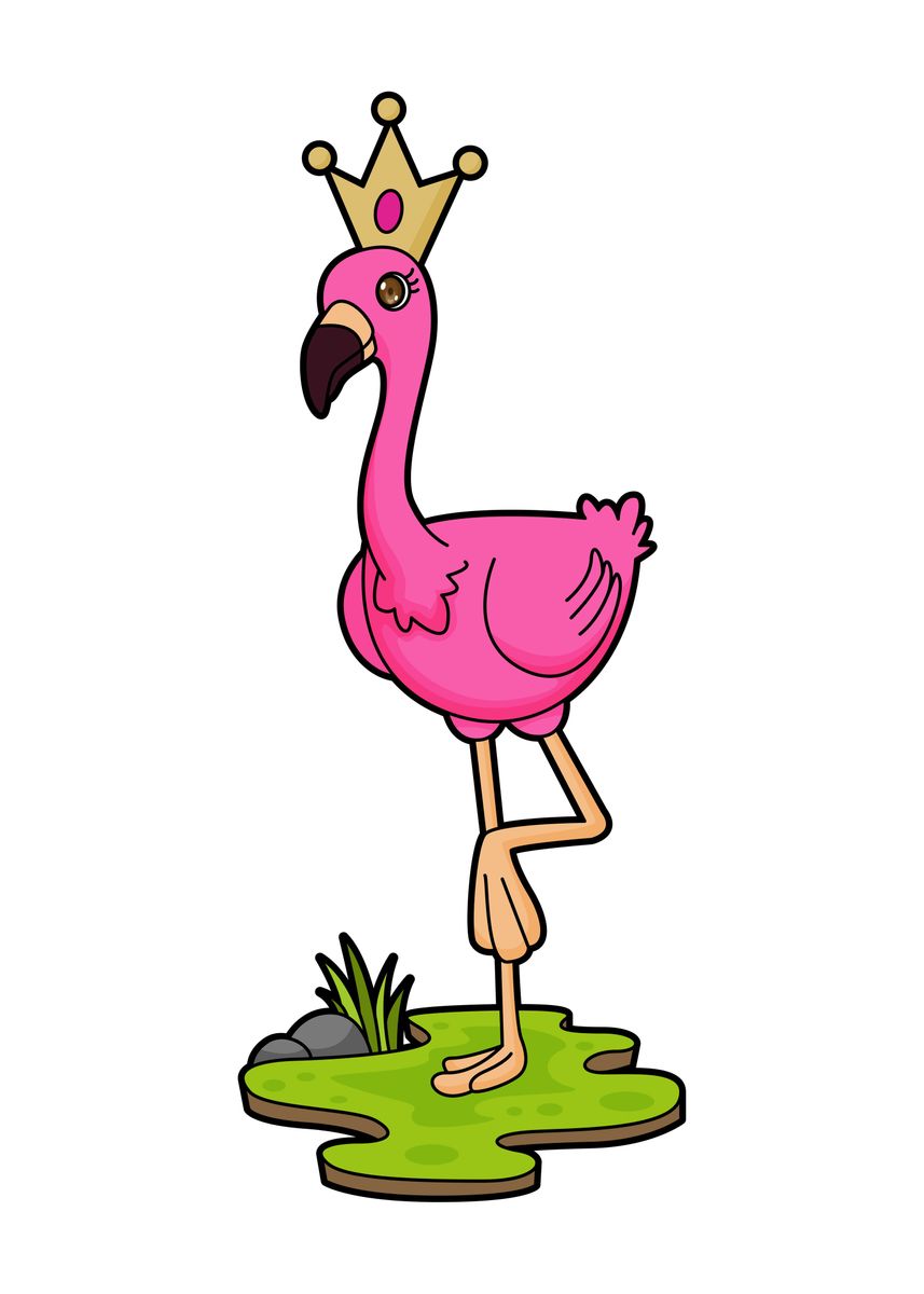 'Flamingo Princess Crown' Poster, picture, metal print, paint by Markus ...