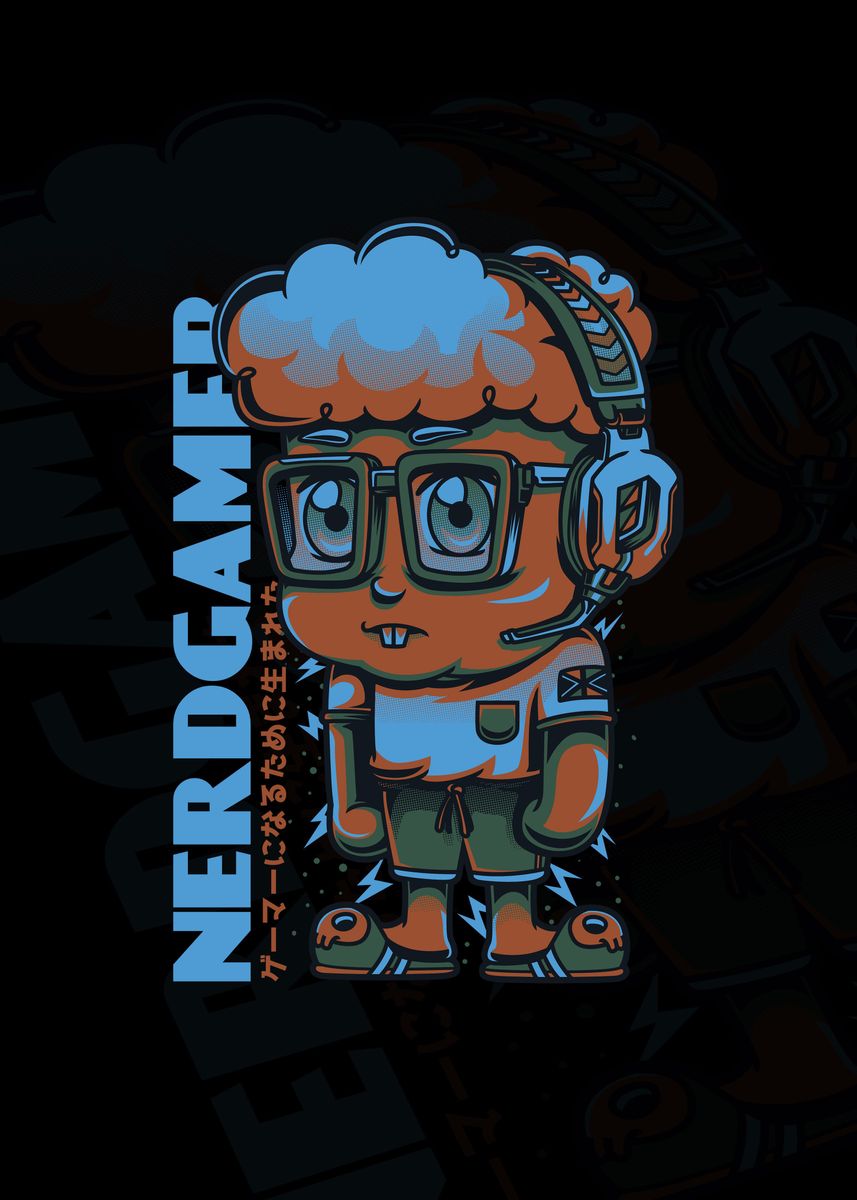 'NERD GAMER' Poster, picture, metal print, paint by muhammadh ashfaque ...