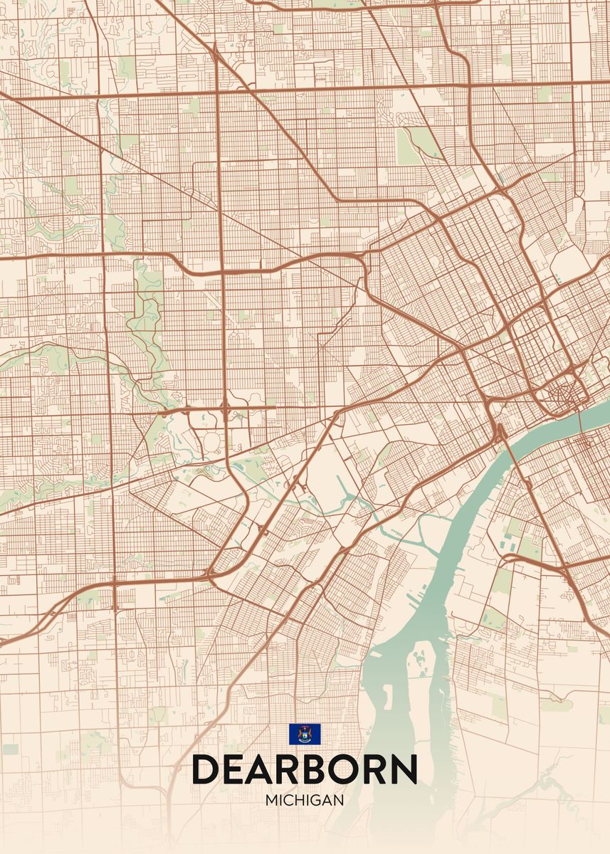 'Dearborn MI' Poster, picture, metal print, paint by IMR Designs | Displate