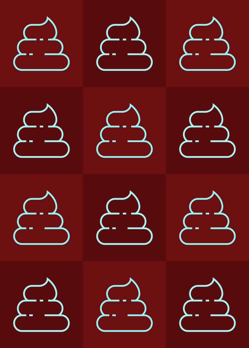 'Poop Icons Art Red 2' Poster, picture, metal print, paint by ...