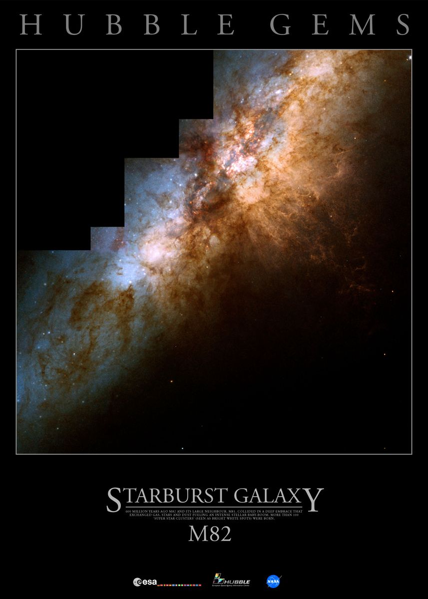 'ESA Messier 82 M82' Poster, picture, metal print, paint by NTx ...