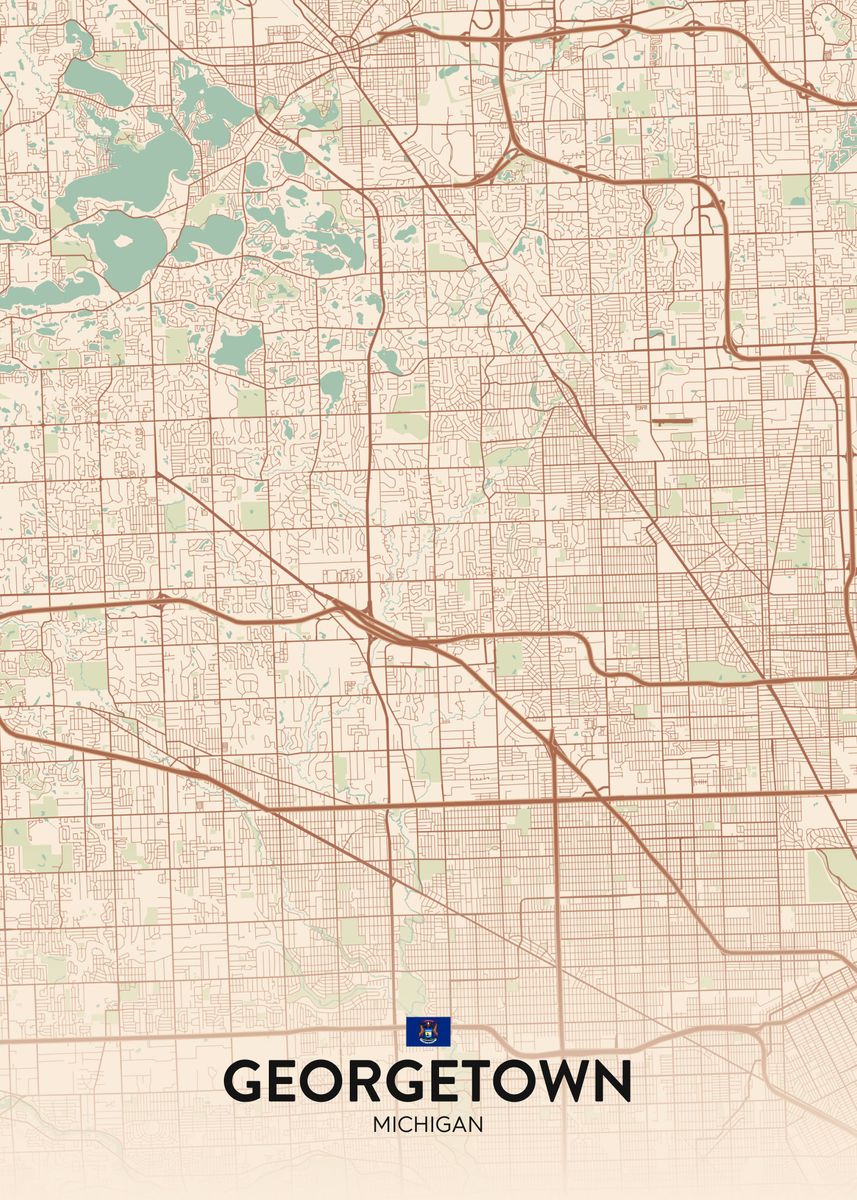 'Georgetown MI' Poster by IMR Designs | Displate