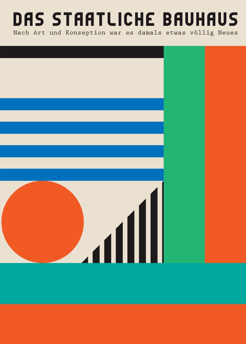 'Geometric Bauhaus' Poster, picture, metal print, paint by BluePinkPanther | Displate