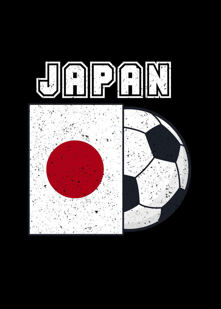 'Japan Soccer Team Flag' Poster, picture, metal print, paint by Hexor ...