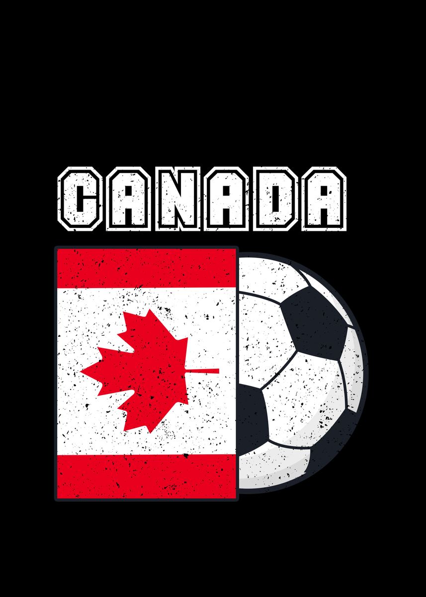 'Canada Soccer Team Flag' Poster, picture, metal print, paint by Hexor ...