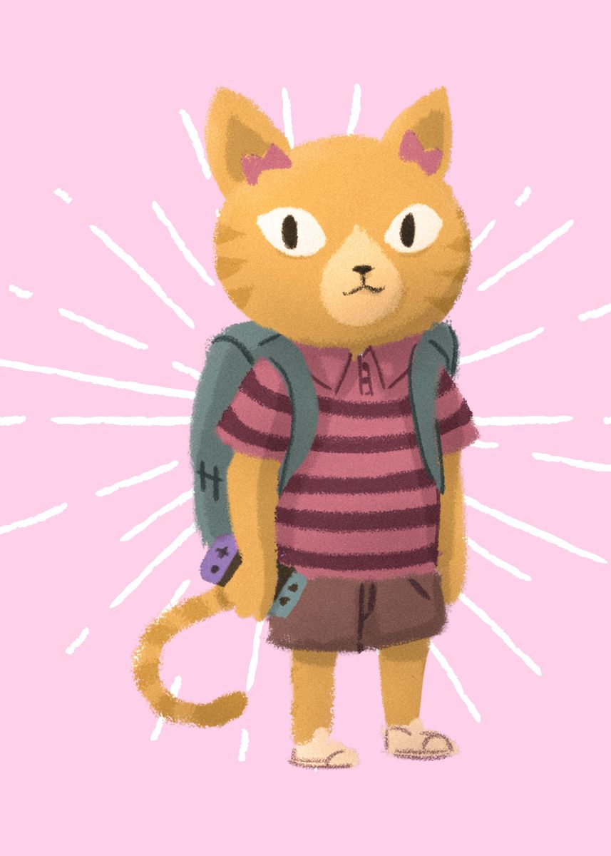 'Preschool Cat' Poster, picture, metal print, paint by NIZAM KHAN ...