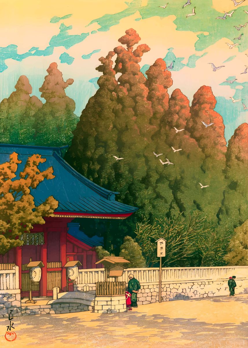 'Asama Shrinein Shizuoka' Poster, picture, metal print, paint by ...