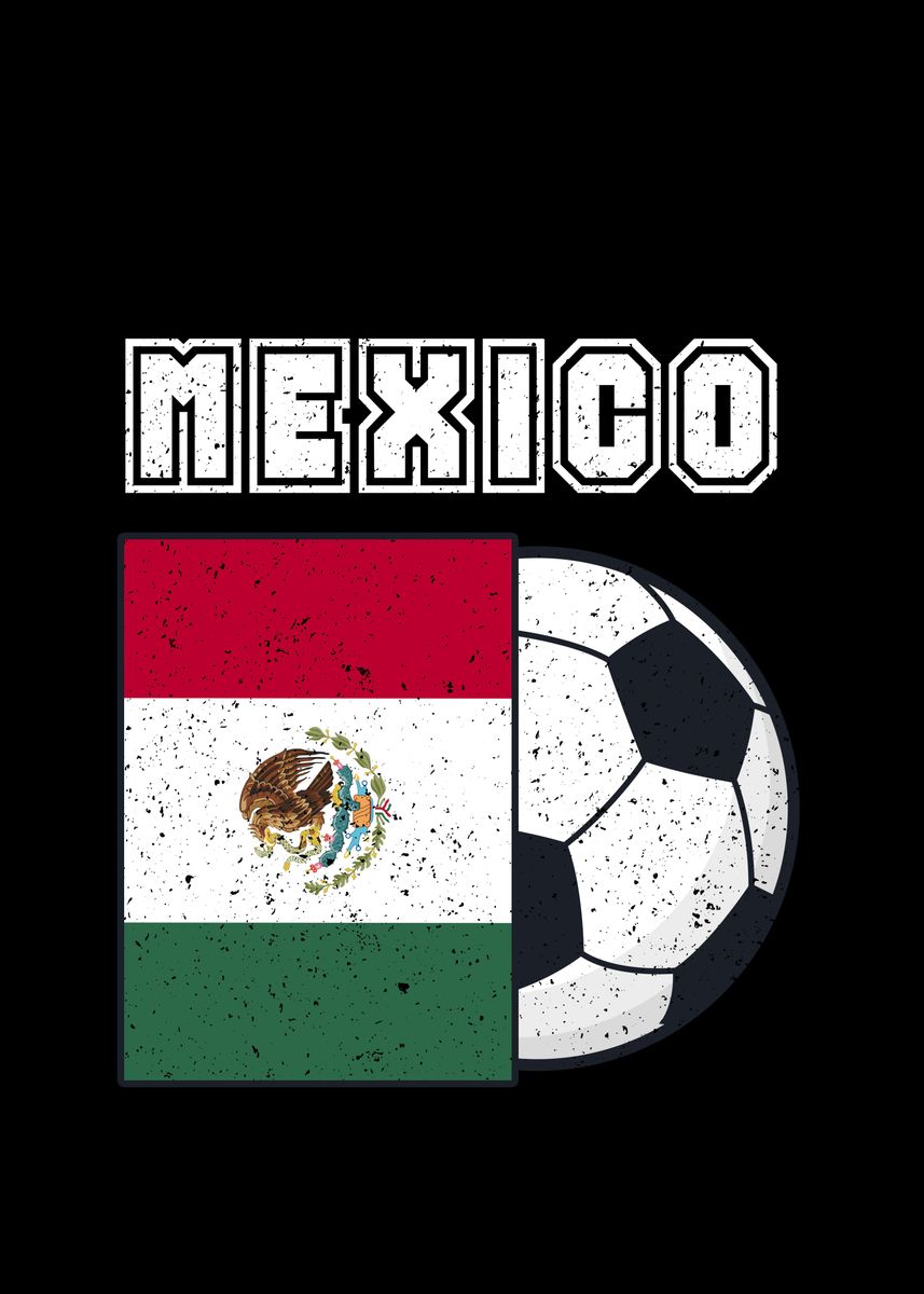 'Mexico Soccer Team Flag' Poster, picture, metal print, paint by Hexor ...