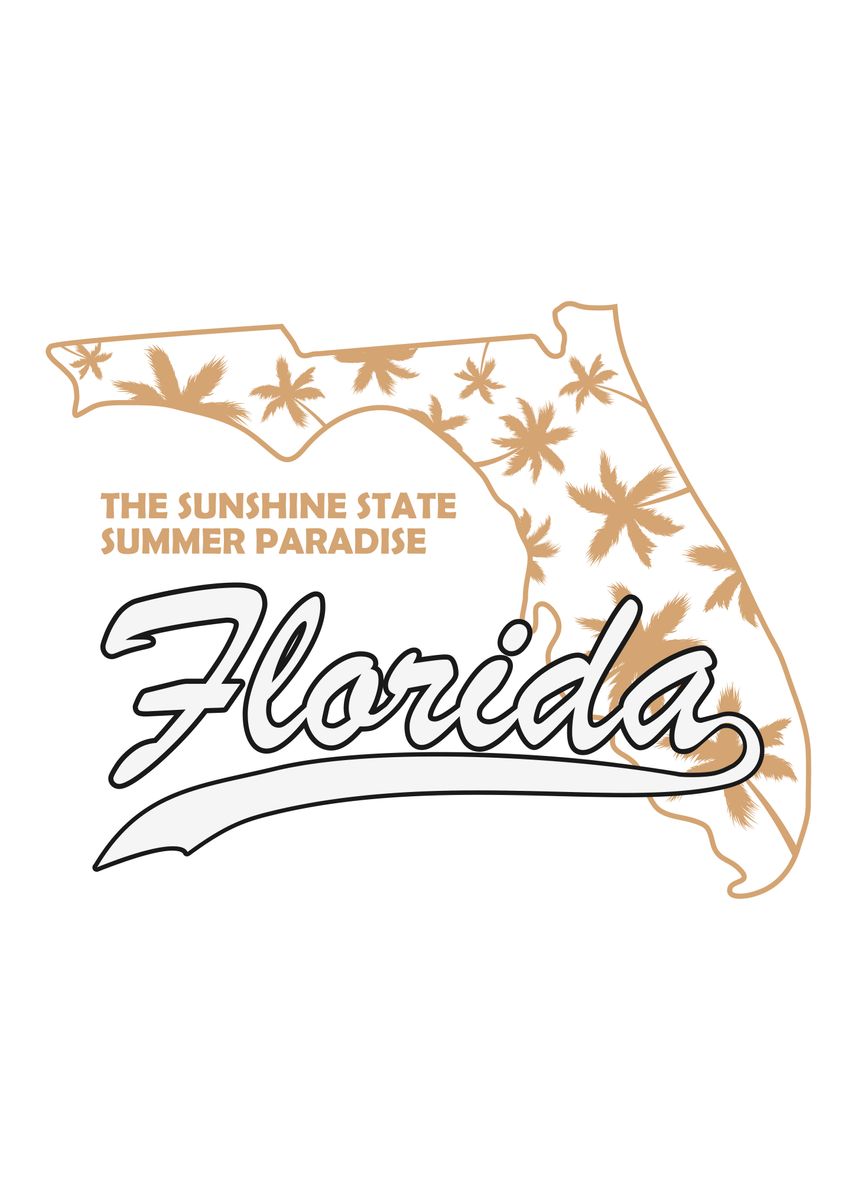 'Florida State Map USA' Poster by dkDesign | Displate