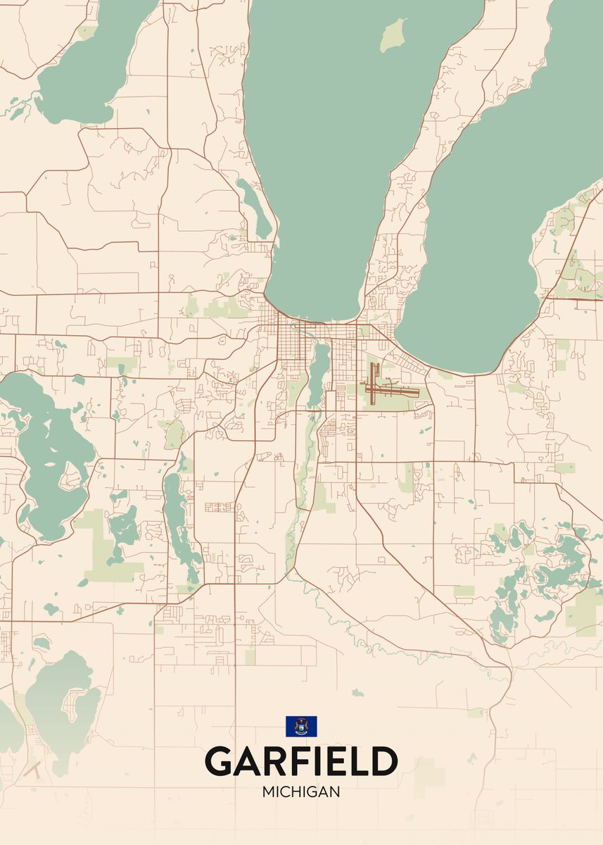 'Garfield MI' Poster, picture, metal print, paint by IMR Designs | Displate