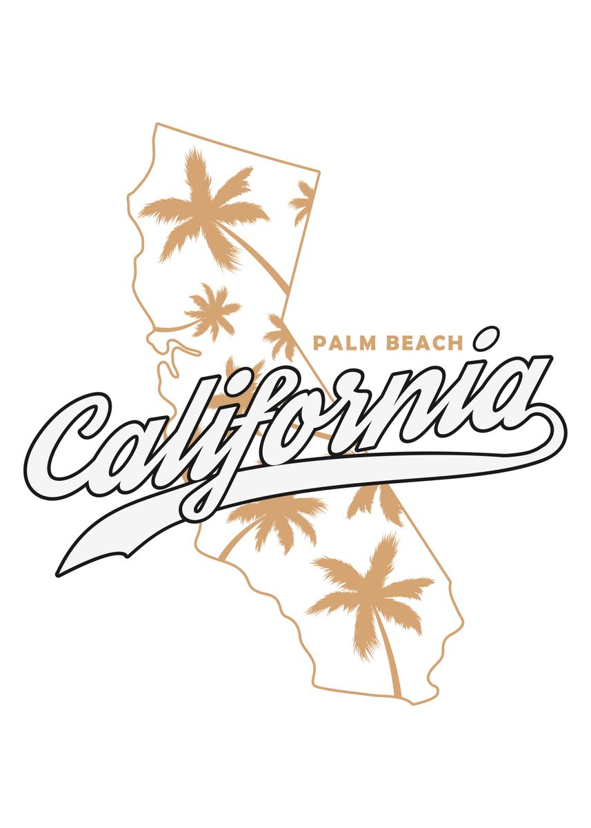 'California State Map USA' Poster by dkDesign | Displate