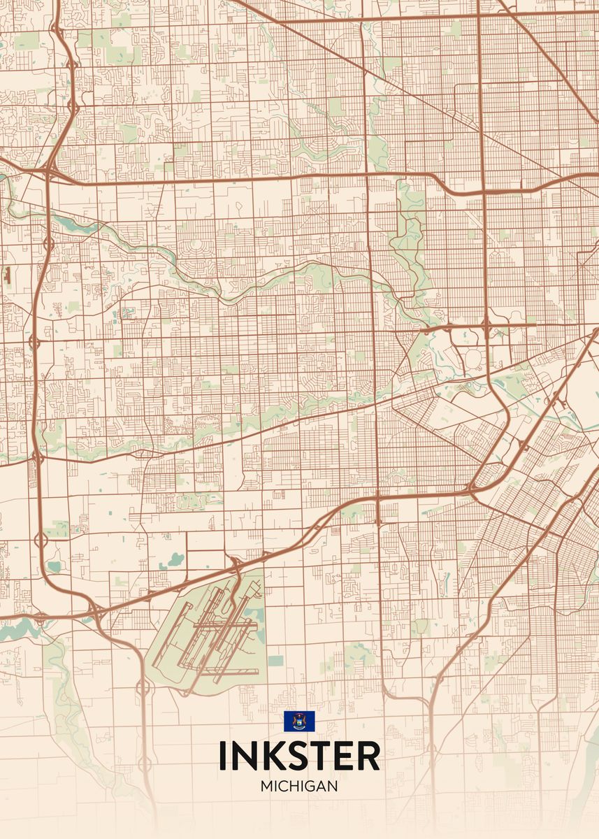 'Inkster MI' Poster, picture, metal print, paint by IMR Designs | Displate