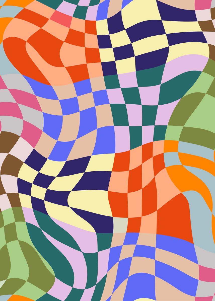 'Warped Wavy Geometric ' Poster by Prawny | Displate