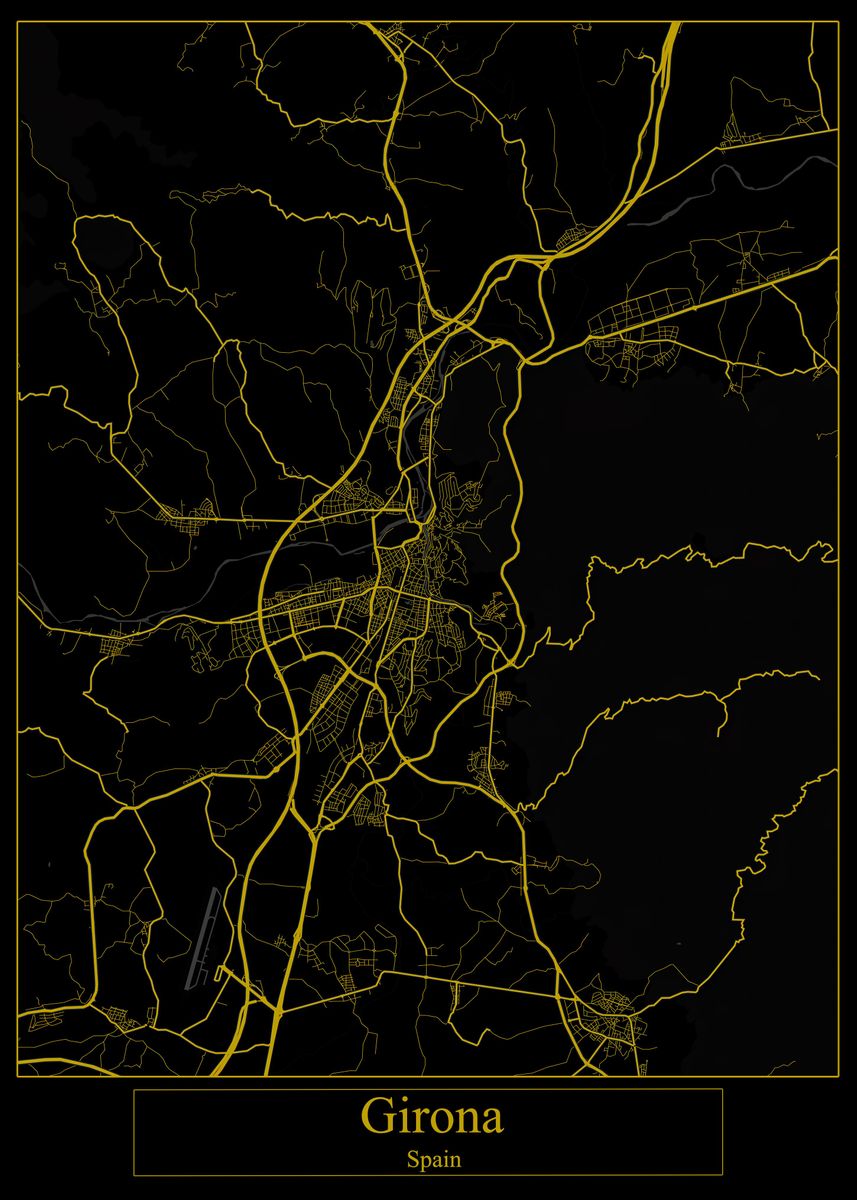'Girona Spain' Poster, picture, metal print, paint by Zake Yonkou ...