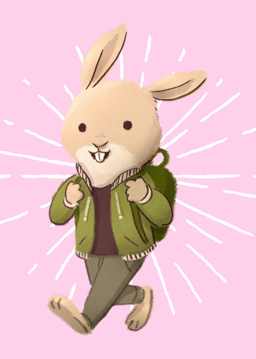 'Preschool Rabbit' Poster, picture, metal print, paint by NIZAM KHAN ...