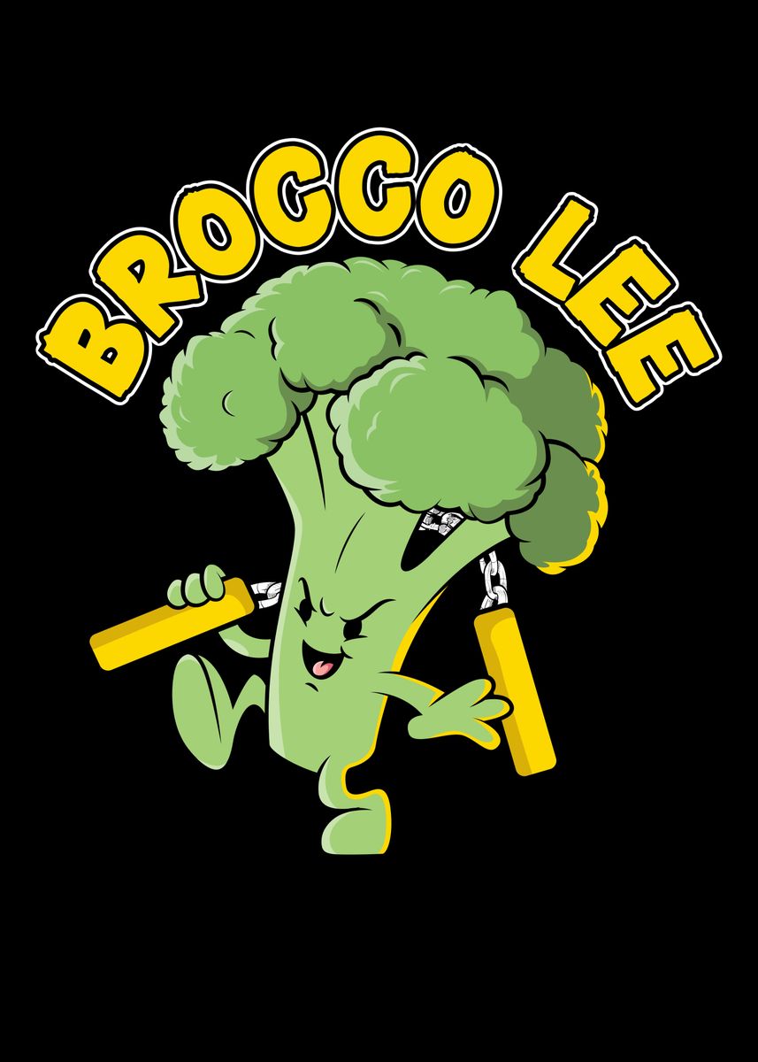 'Brocco Lee Brocolli' Poster, picture, metal print, paint by NAO | Displate