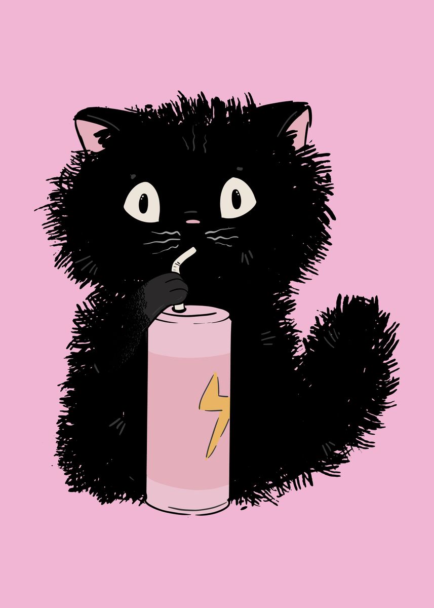 'Electric Cat' Poster by Izu | Displate