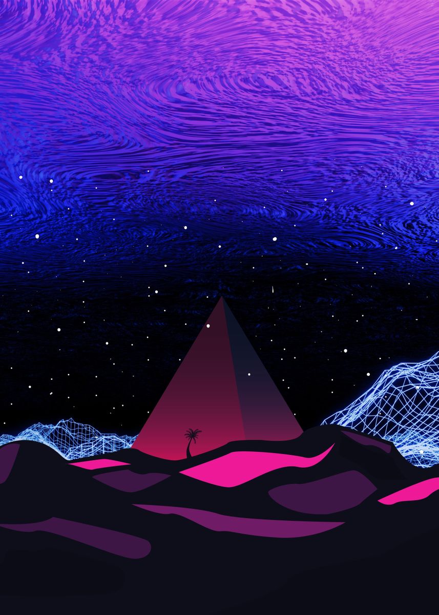 'Vaporwave Pyramid' Poster, picture, metal print, paint by Simon ...