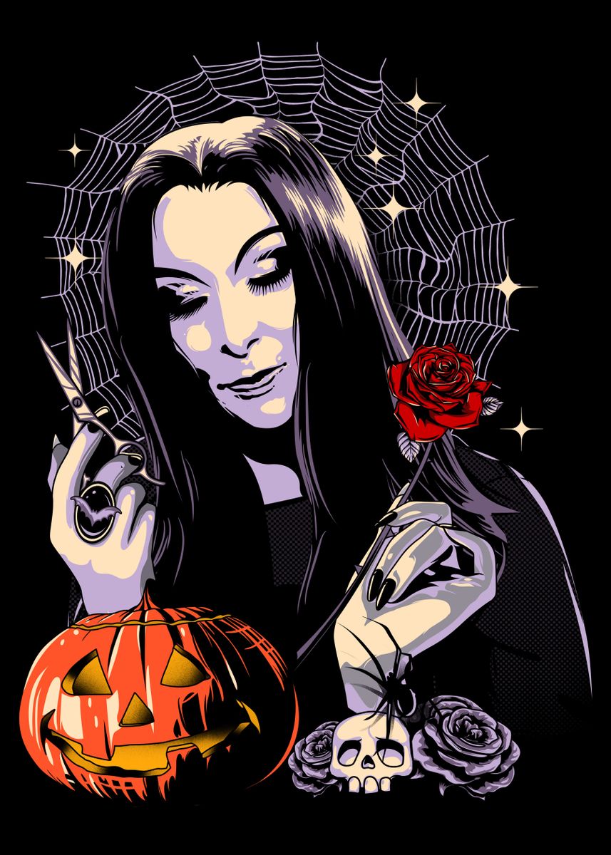 'Morticia Rose Addams' Poster, picture, metal print, paint by HeyMoonly ...