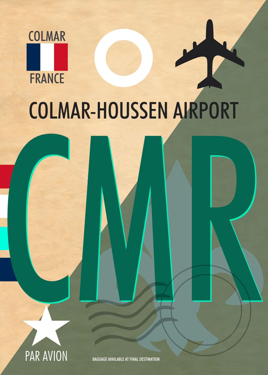 'CMR COLMAR HOUSSEN AIRPORT' Poster, picture, metal print, paint by Atomic Chinook | Displate