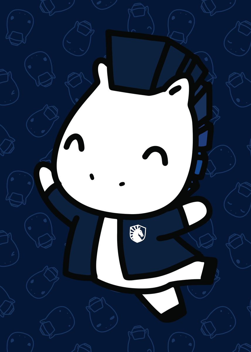 'Happy Blue' Poster, picture, metal print, paint by Team Liquid | Displate