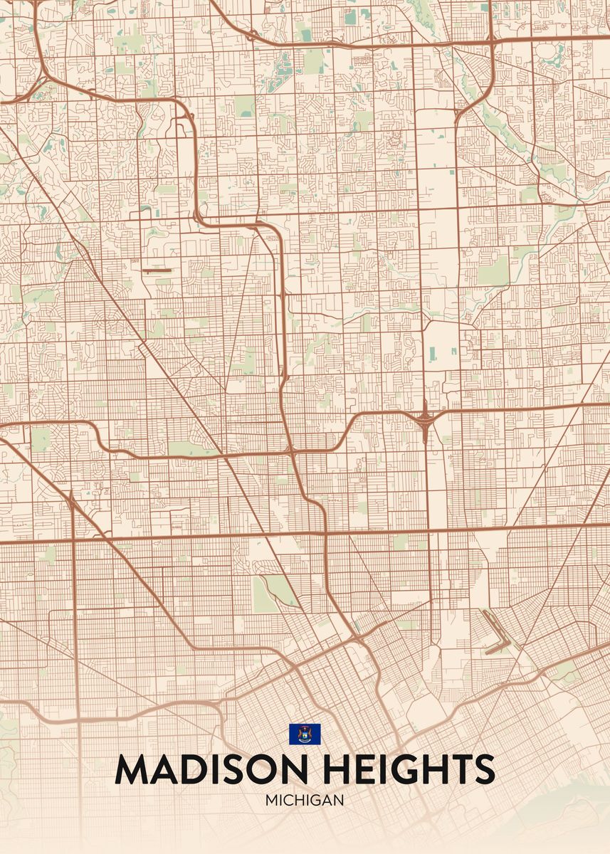 'Madison Heights MI' Poster, picture, metal print, paint by IMR Designs ...